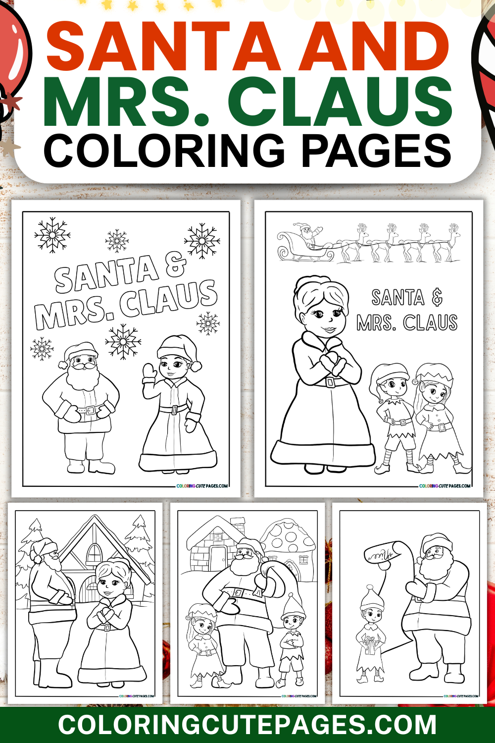Santa and Mrs. Claus Coloring Pages